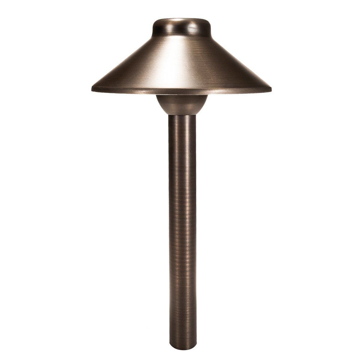 Total Light® Boca Brass 12V Path Light- 6" Shade 15" Stem