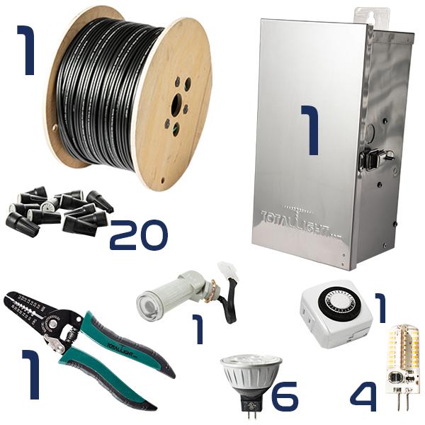 Total Light® Well Light and Path Light Combo #1 Complete Landscape Kit